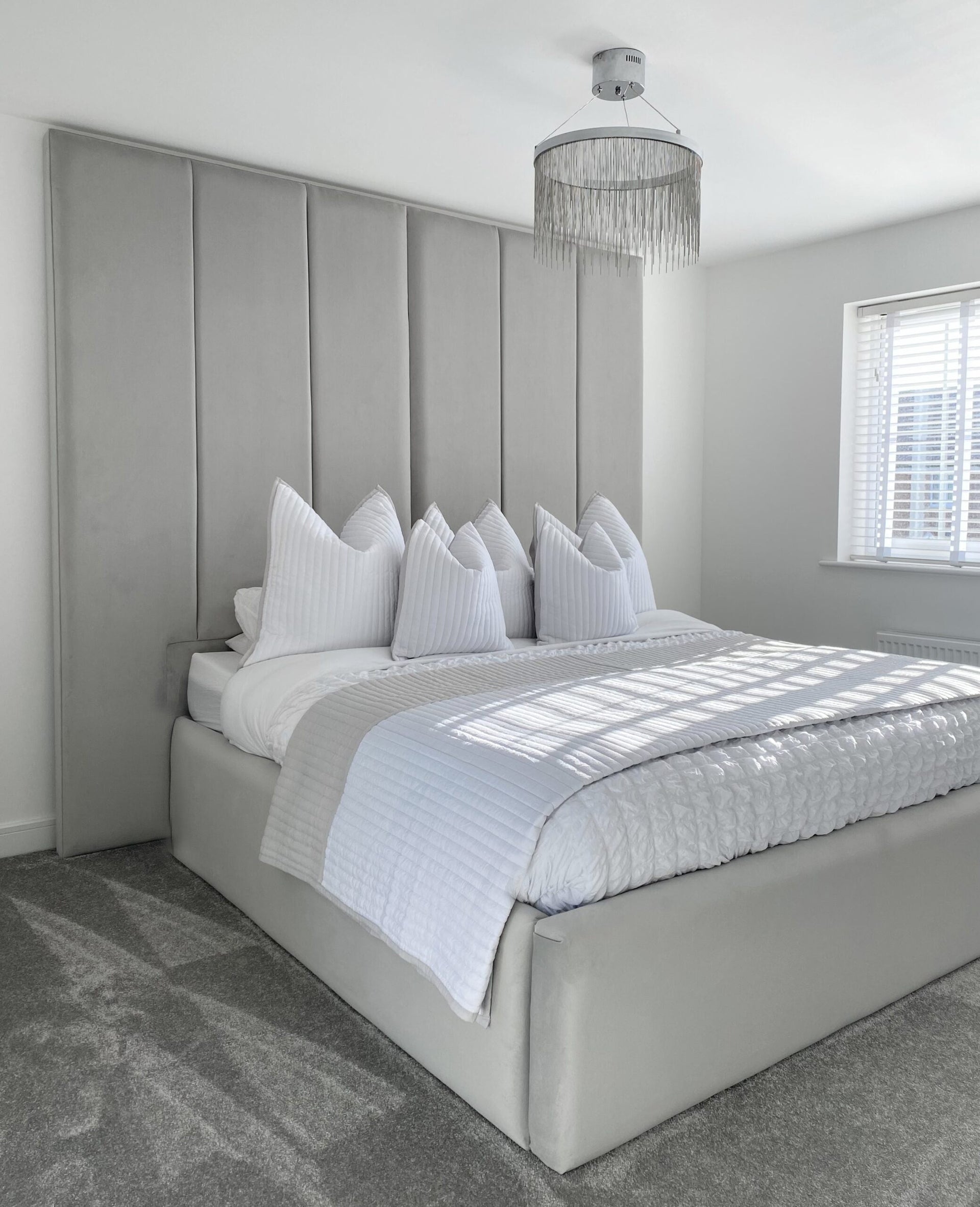 Zara Wide Extended Panel Headboard Fabric Bed – Bed Universe